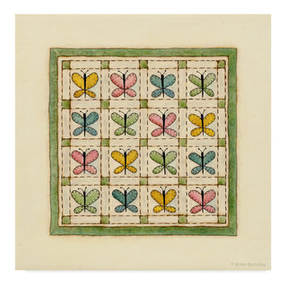Robin Betterley 'Butterfly Patchwork' Canvas Art, 18"x18 ...