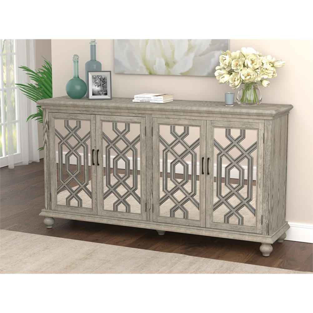 Pemberly Row Melanie 4-door Traditional Wood Accent Cabinet Antique ...