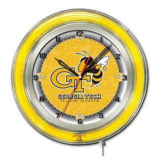 Georgia Tech 19" Neon Clock - Contemporary - Wall Clocks - by Holland ...