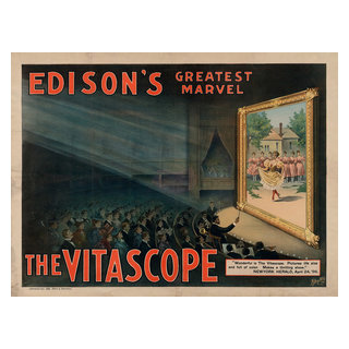 Edison's Greatest Marvel - The Vitascope Print, 11" x 17 ...
