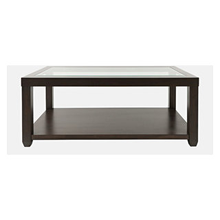 Urban Icon Contemporary Rectangular Glass Inlay Coffee Table ...