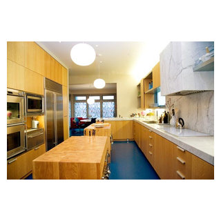 San Francisco 20s Venetian Kitchen Juxtaposition of the Blue Marmoleum ...