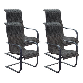 Courtyard Casual Santa Fe Aluminum Spring Chair Wicker Seat, Set of 4 ...
