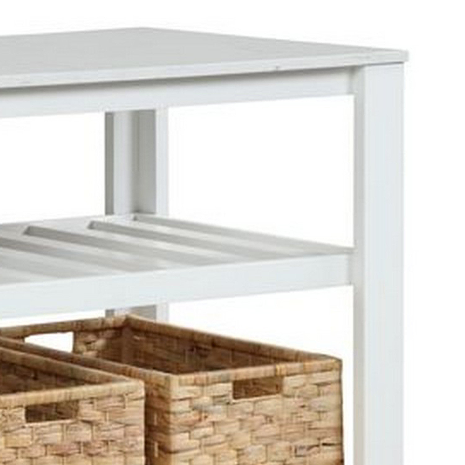 Benzara BM251152 3 Tier Kitchen Island With 3 Seagrass Removable ...
