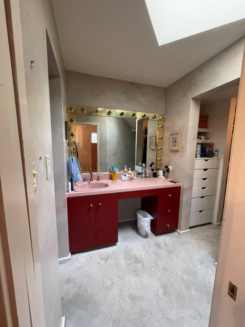 Pink 80's Master Bathroom -Layout Help | Houzz Forum