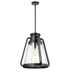 Everett 1-Light 18-Inch Pendant, Matte Black With Clear Glass ...