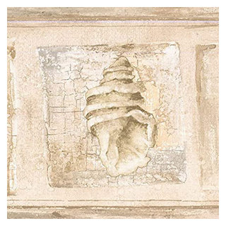 Classic Sea Beige Seashells Wallpaper Border 7"x15' Kb75519 - Beach ...