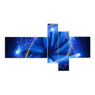 Blue Star Clusters, Multipanel Abstract Canvas Wall Art, 60"x32 ...