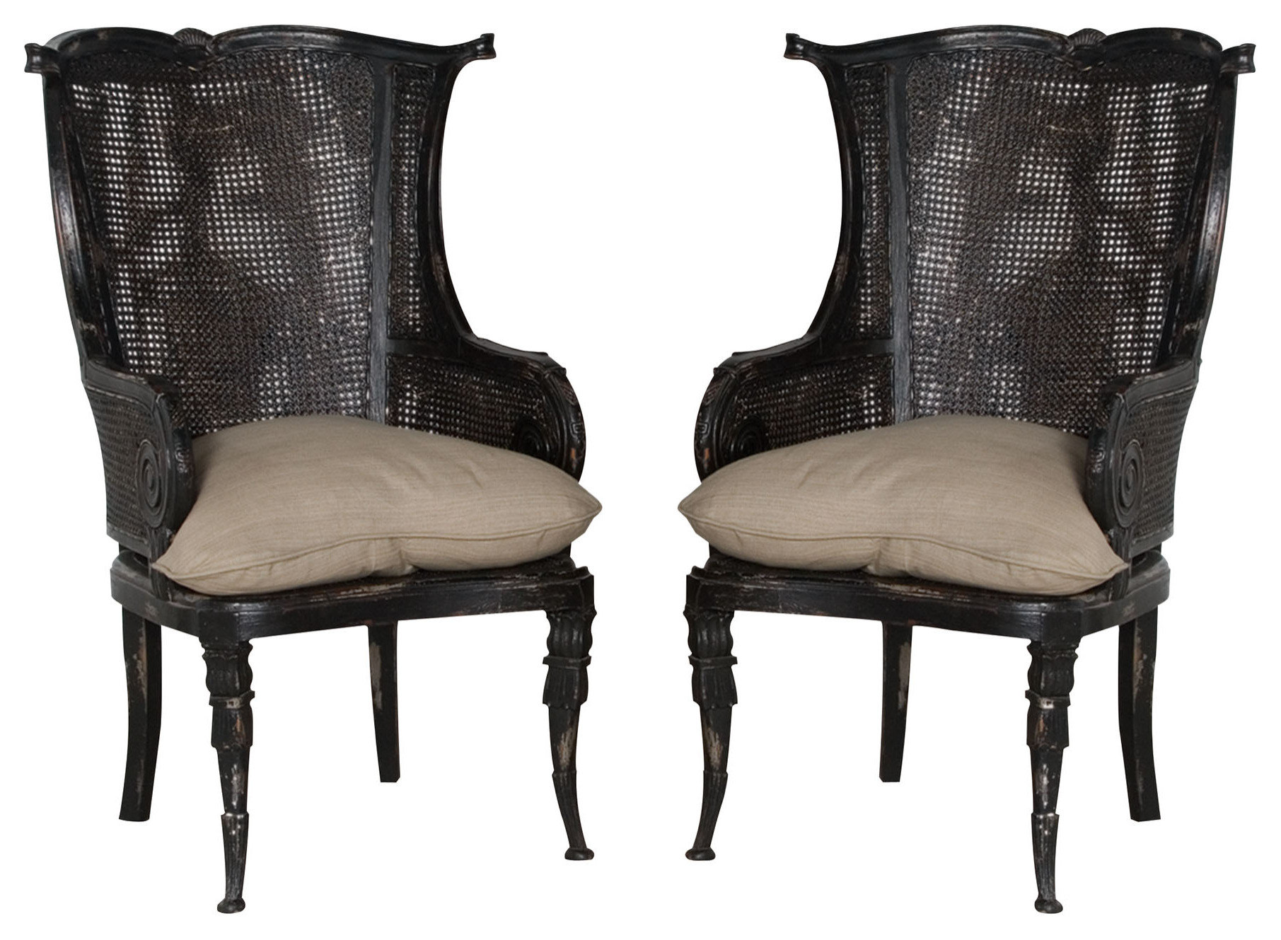 Guild Master 699019P Caned Wingback Chair - French Country - Armchairs ...