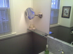 Glass Shelf over Pedestal Sink?