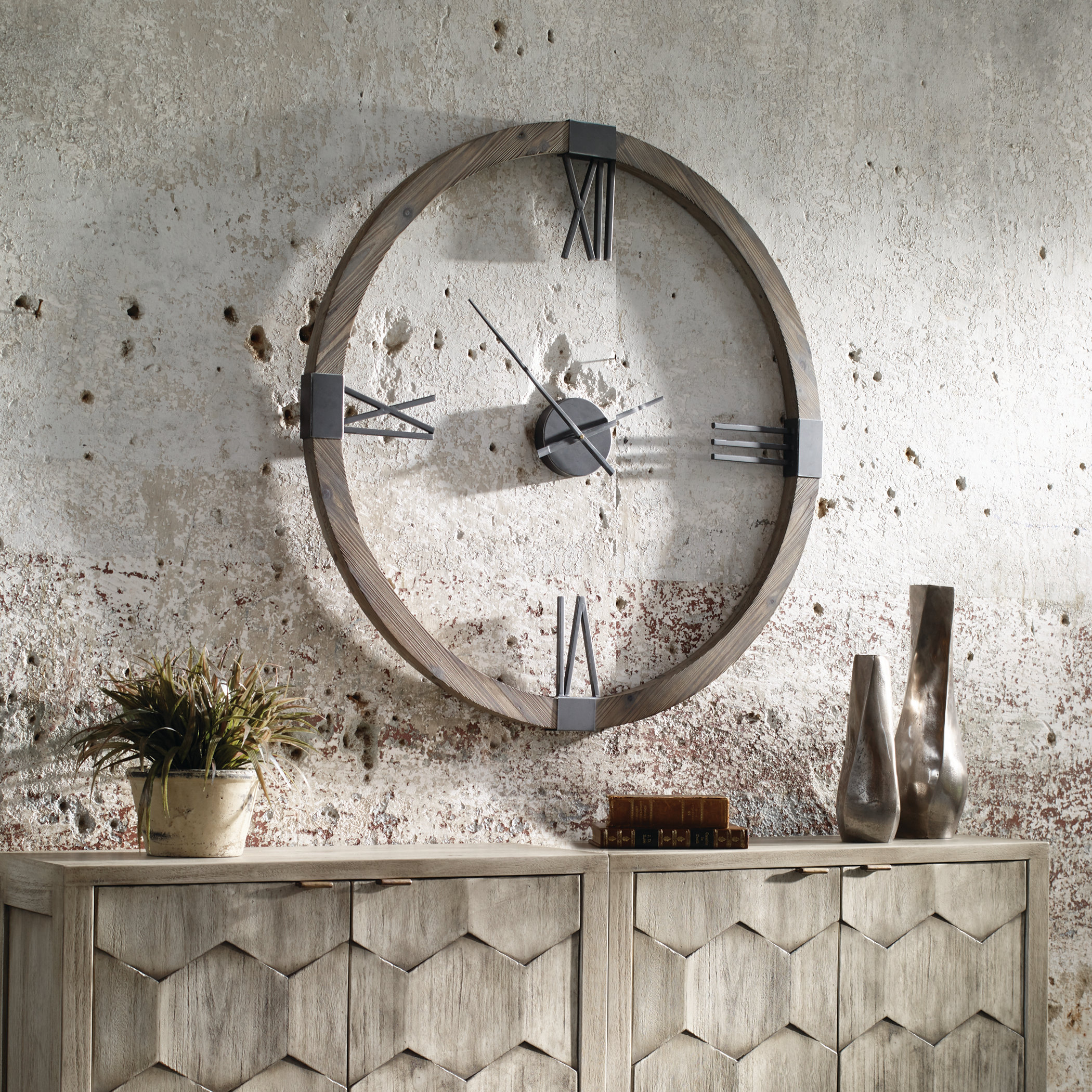 Uttermost Marcelo Modern Wall Clock - Industrial - Wall Clocks - by GwG ...