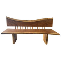 Live Edge Bench With Back - Rustic - Dining Benches - by Rustic Home ...