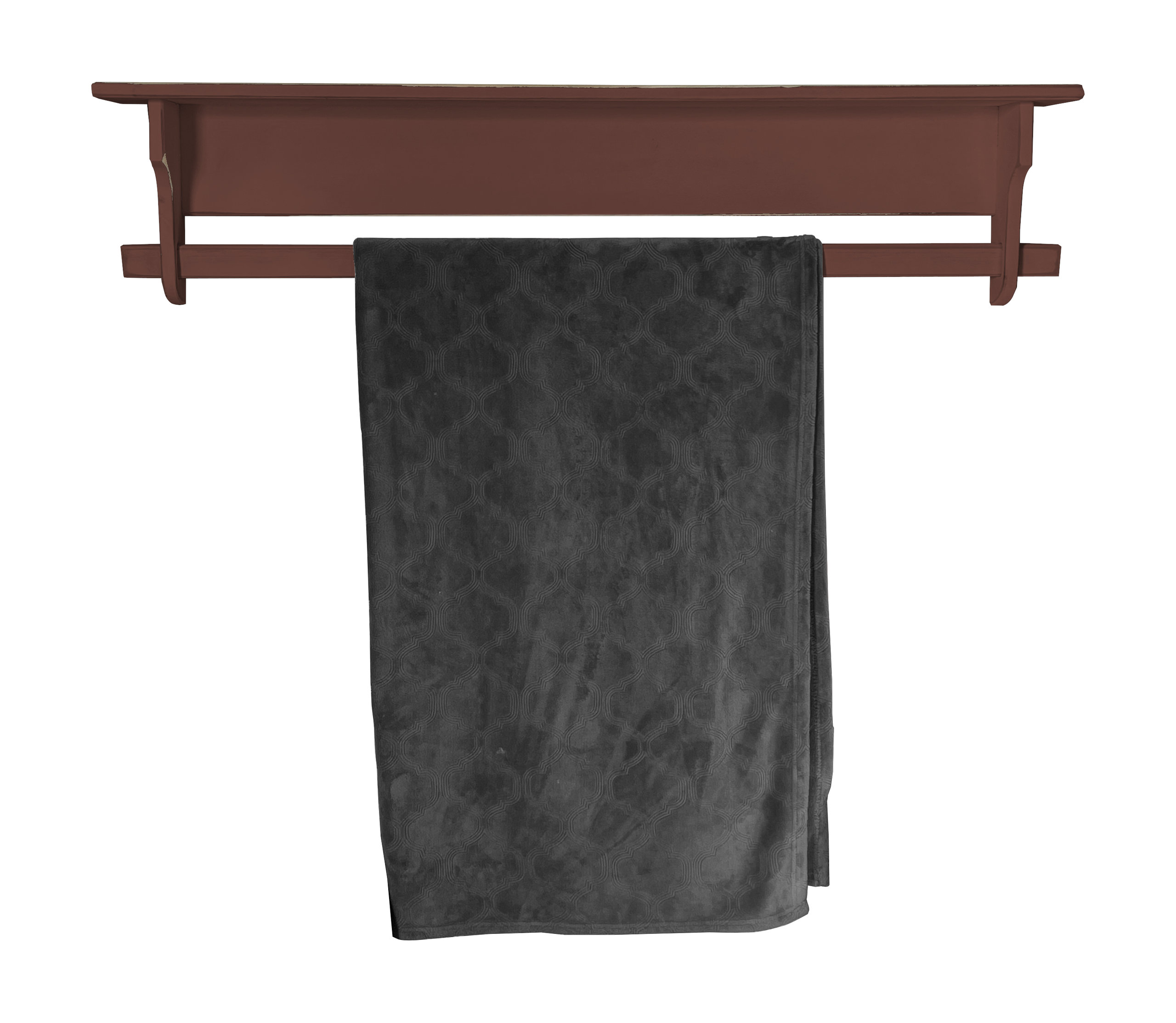 Farmhouse Pine Quilt Rack with Shelf, 5 Foot - Farmhouse - Display And ...