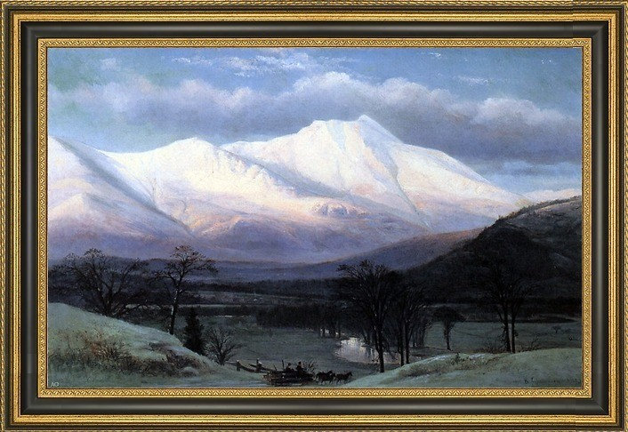 Benjamin Champney Winter Scene, North Moat Mountain Framed Canvas Print ...