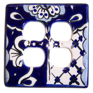 Traditional Talavera Double Outlet Switch Plate - Southwestern - Switch ...