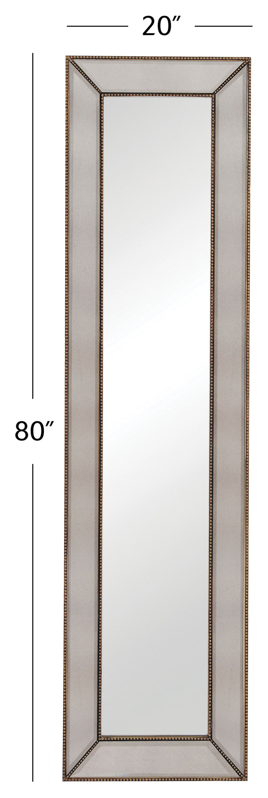 Beaded Floor Mirror - 20" x 80" - Gold - Traditional - Floor Mirrors ...