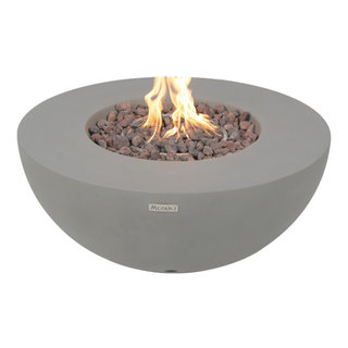 Roca Round Gray Concrete 34" Natural Gas Fire Table by Modeno ...