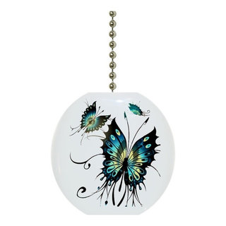 Teal Butterflies Ceiling Fan Pull - Traditional - Ceiling Fan ...