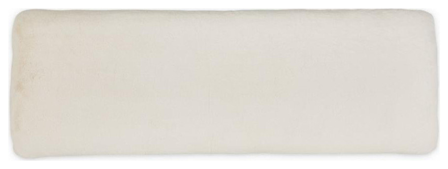 Michael Amini Hollywood Swank Faux-Fur Bed Bench - Platinum Silver ...