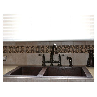 36" Double Well Copper Kitchen Sink, 60/40 by SoLuna - Traditional ...