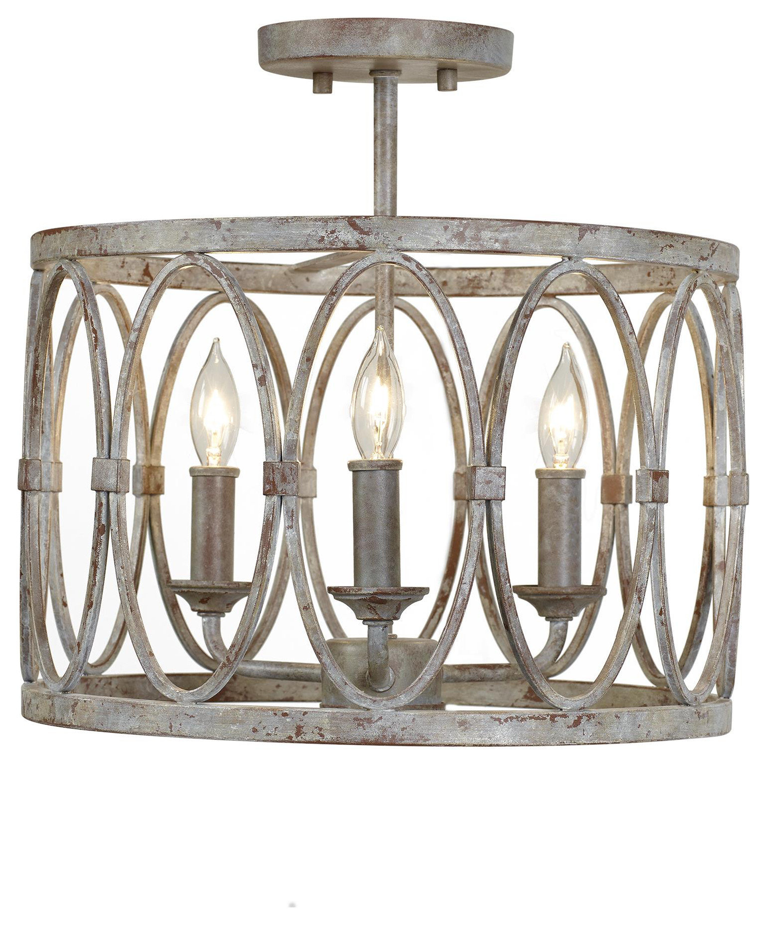 Feiss Patrice 3-Light Semi-Flush Mount SF346DA, Deep Abyss - Farmhouse ...