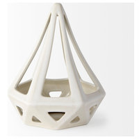 Hood White Geometric Ceramic Object - Contemporary - Decorative Objects ...
