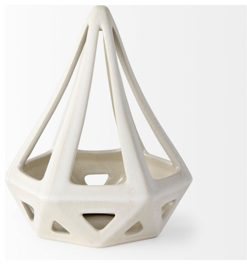 Hood White Geometric Ceramic Object - Contemporary - Decorative Objects ...