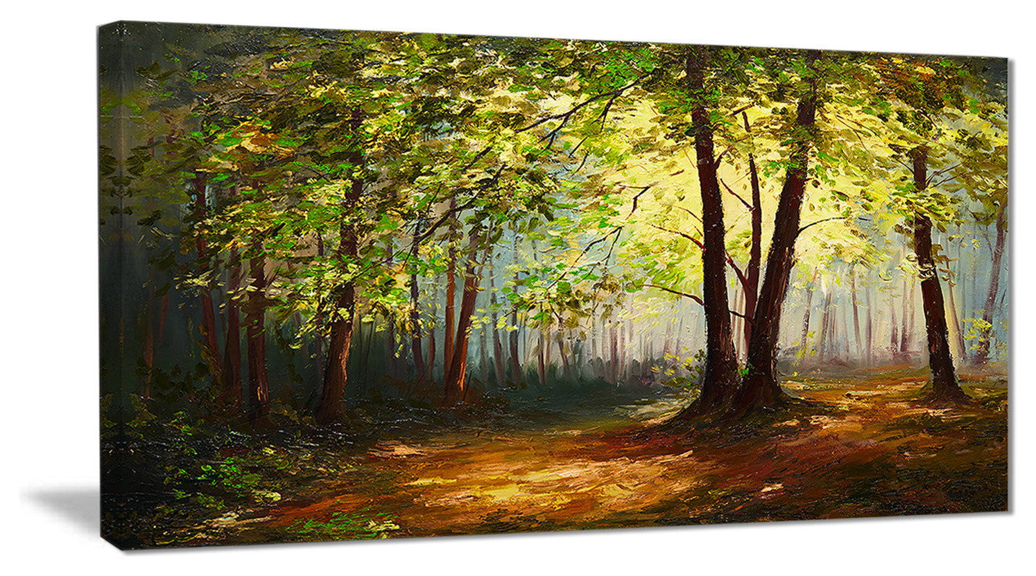 "Summer Forest" Landscape Canvas Print, 32"x16" - Contemporary - Prints ...