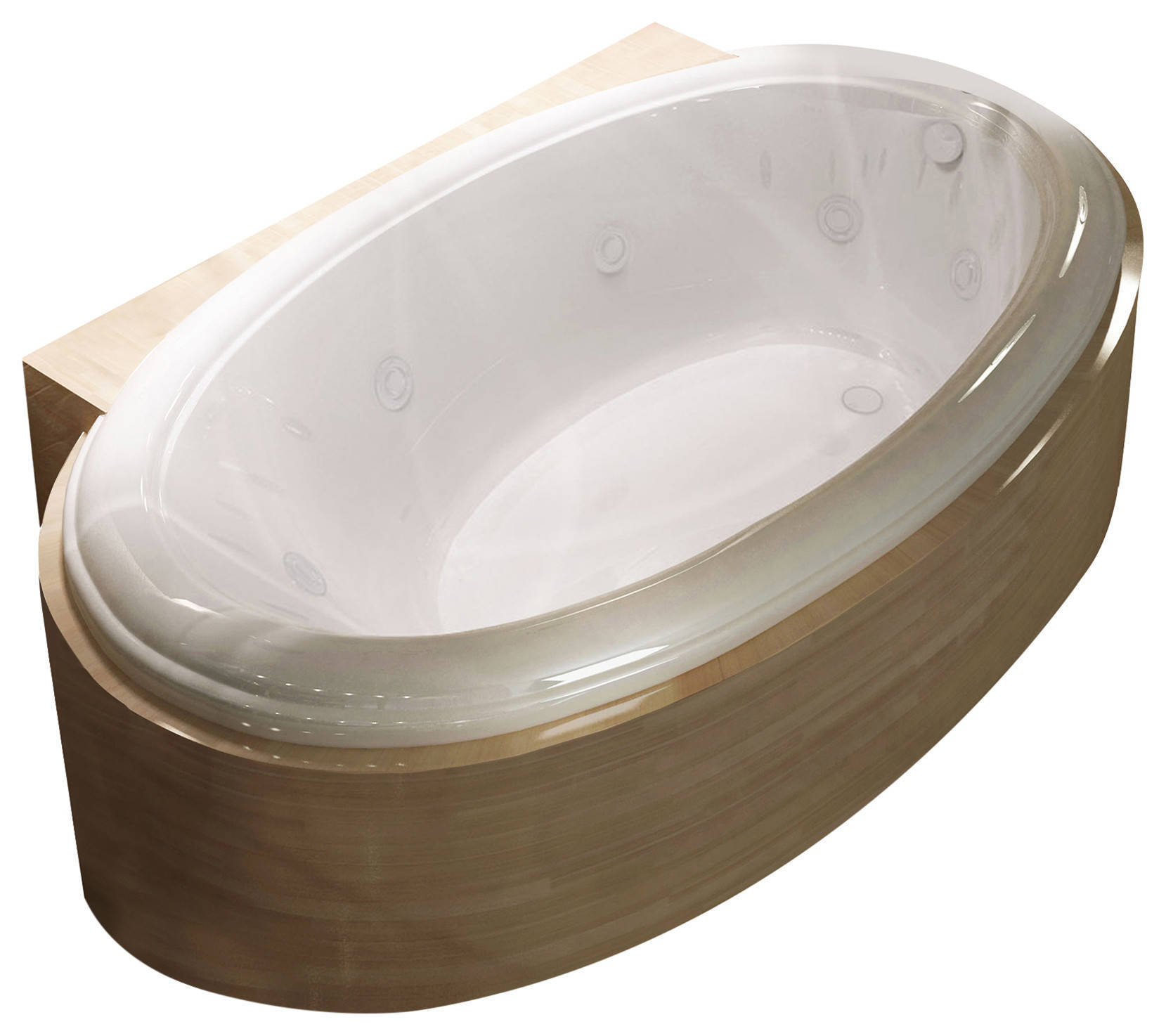 Whirlpools Petite 42 x 70 Oval Whirlpool Jetted Bathtub, Left, 70 in. L ...