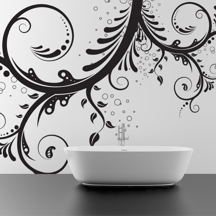 Flower Floral Swirl Wall Decal - Contemporary - Wall Decals - by ...