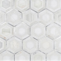 Medici Silver Pattern Stone Metal Mosaic - Contemporary - Mosaic Tile ...