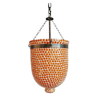 Orange Mosaic Bucket Pendant, Small - Contemporary - Pendant Lighting ...