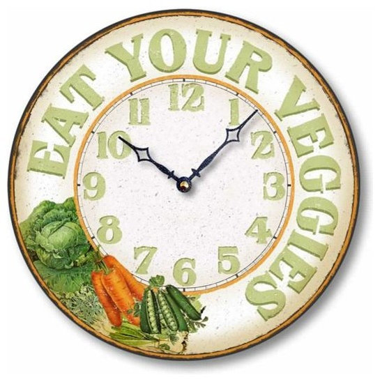 Vintage-Style Casual Kitchen Vegetables Clock - Eclectic - Wall Clocks ...