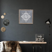Cowa Painted Compass on Galvanized Backdrop Wall Decor - Beach Style ...