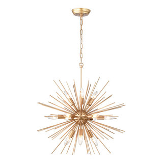 Polly 12-Light Shiny Bronze Sputnik Sphere Chandelier - Midcentury ...