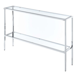 Nadia Chrome Console Table With Shelf - Contemporary - Console Tables ...