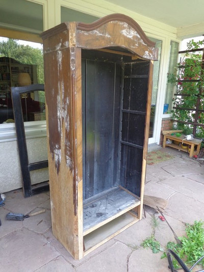 Project Rehab: Water-Damaged Wardrobe to Bright Blue Bookcase