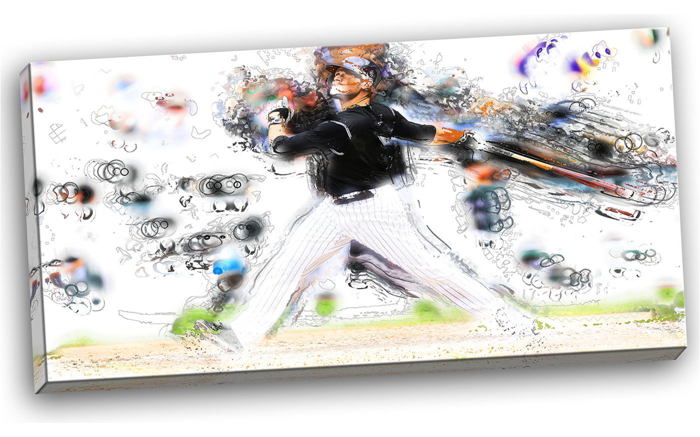 "Baseball Home Run" Canvas Painting - Modern - Prints And Posters - by ...