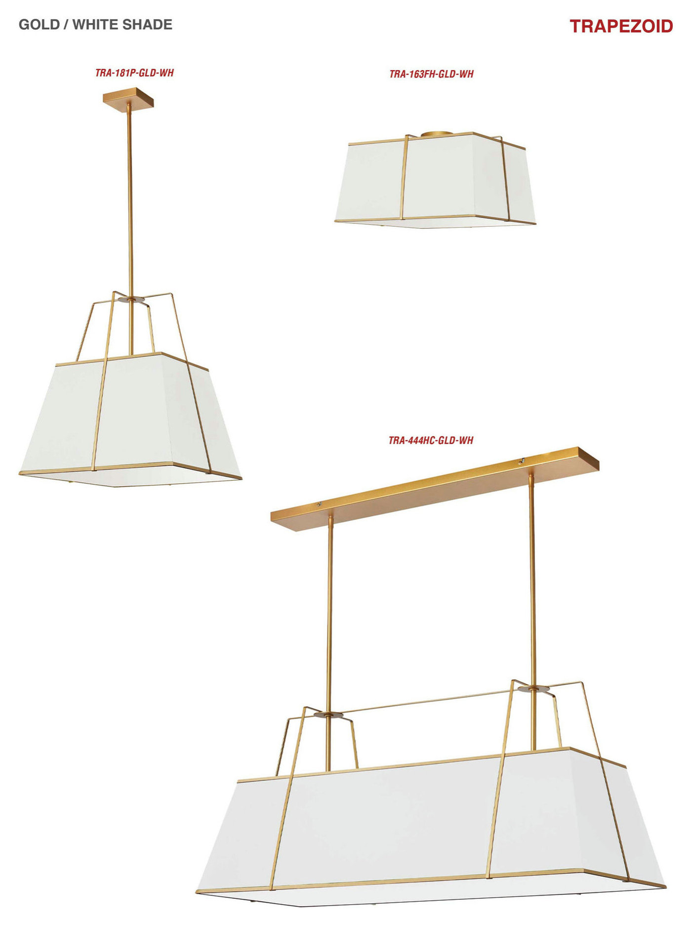 4 Light Horizontal Chandelier Gold/White Shade w/ White Fabric Diffuser ...