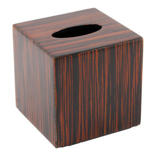 Macassar Ebony Inlay Lacquer Tissue Box - Transitional - Tissue Box ...