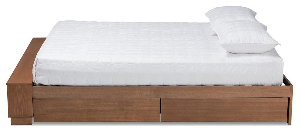 Baxton Studio Arthur Modern Rustic Ash Walnut Brown Finished Wood Full ...