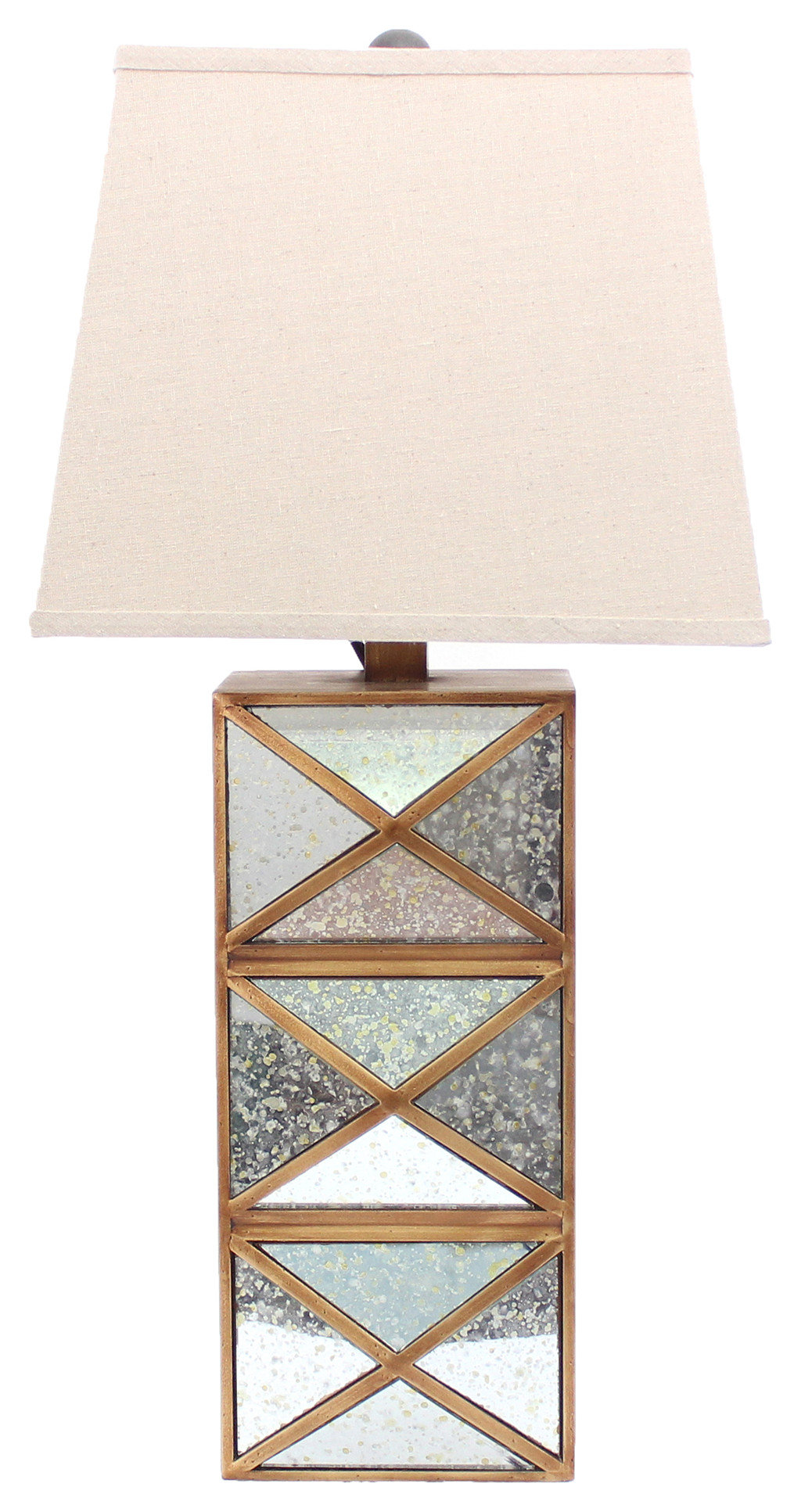 Modern Illusionary Table Lamp With Mirrored Gold Base - Transitional ...