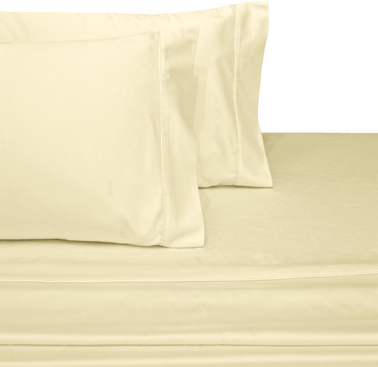 100% Cotton Solid Sheet Set, 300 Thread Count, Split King ...