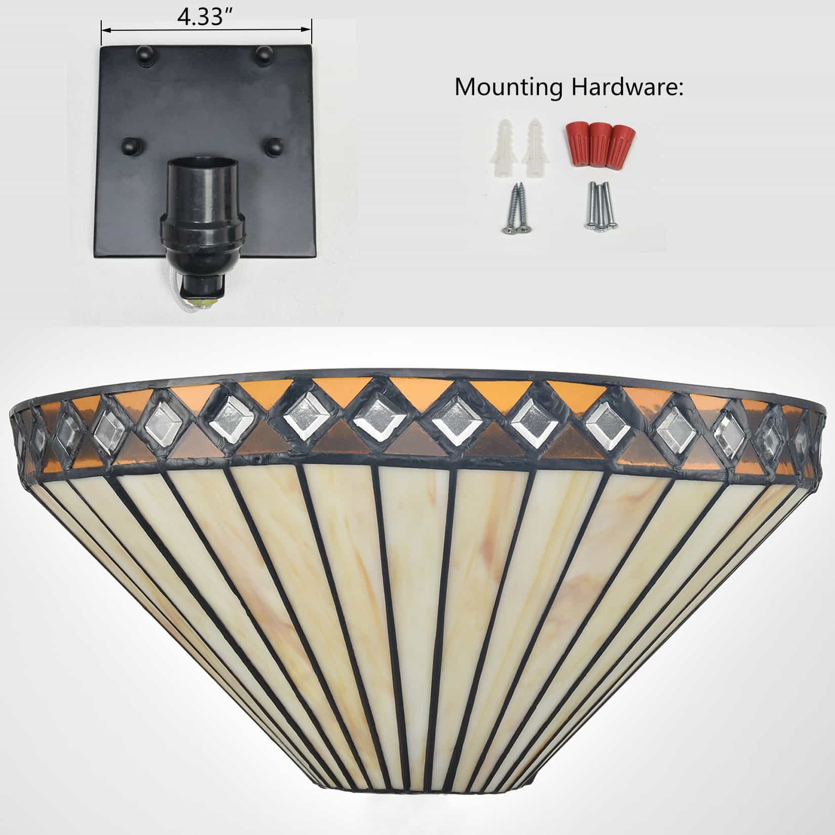 Tiffany Style Wall Sconce 1-Light Stained Glass Wall Light - Craftsman ...