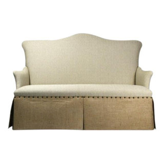 Classic Skirted Maple Wood Sofa, Seats 3 - Transitional - Sofas - by ...
