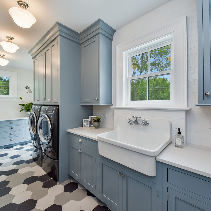 75 Beautiful Laundry Room with Subway Tile Splashback Ideas & Designs ...