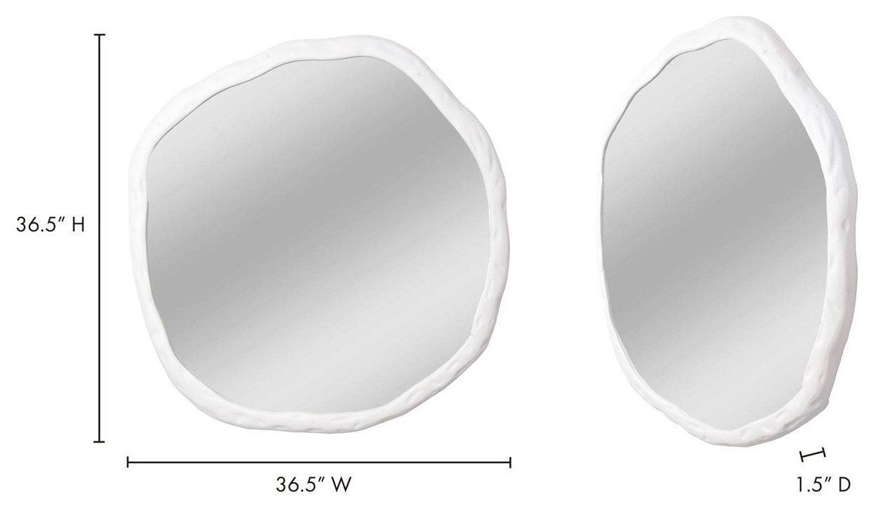 Foundry Wall Mirror White Transitional Wall Mirrors By Lighting New York Houzz