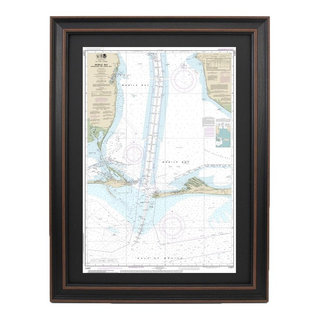 Nautical Chart, Mobile Bay Approaches and Lower Half - Traditional ...