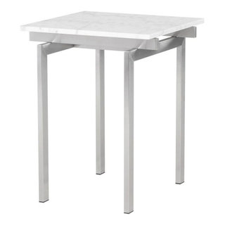 Calvin White Marble Side Table - Contemporary - Side Tables And End ...