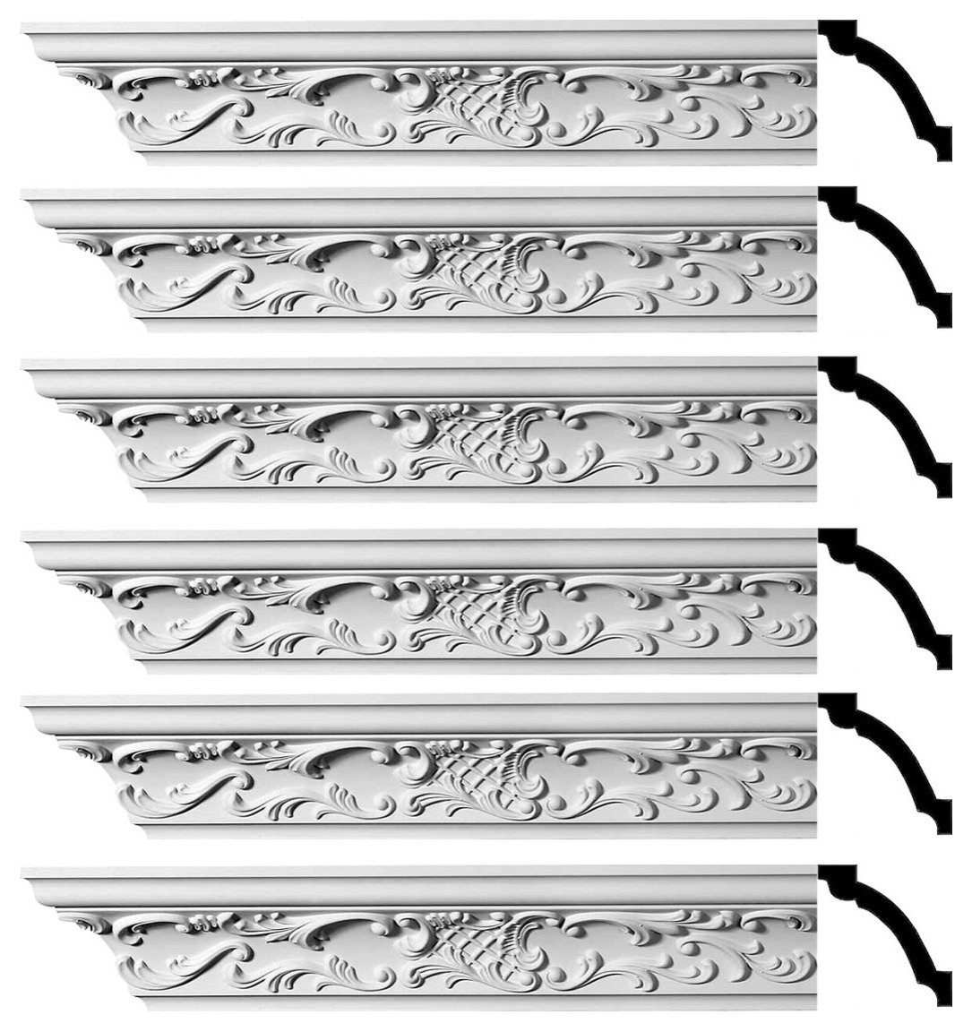 Ornate Cornice White Urethane 94" L | - Transitional - Molding And Trim ...